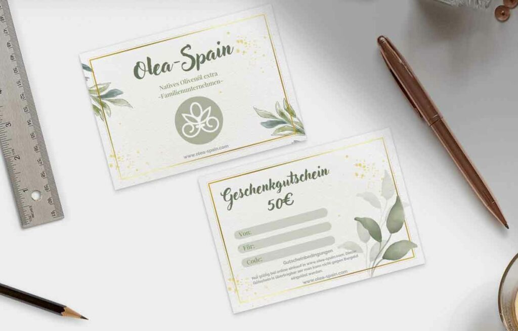 Olivenöl verschenken - Geschenkgutscheine - Olea-Spain